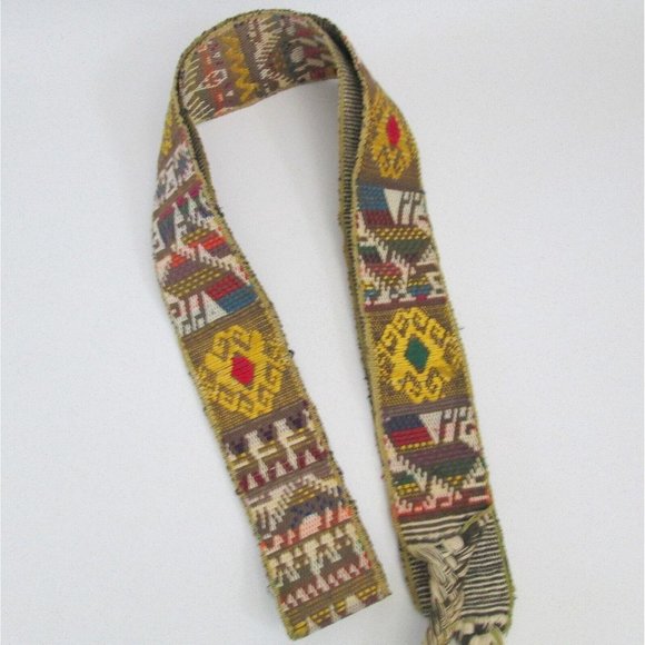 Handmade | Accessories | Vintage Peruvian Woven Chumpi Belt Brightly ...